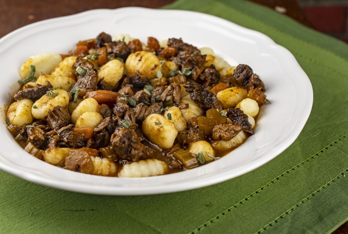 Red Wine Braised Beef Short Ribs on Gnocchi